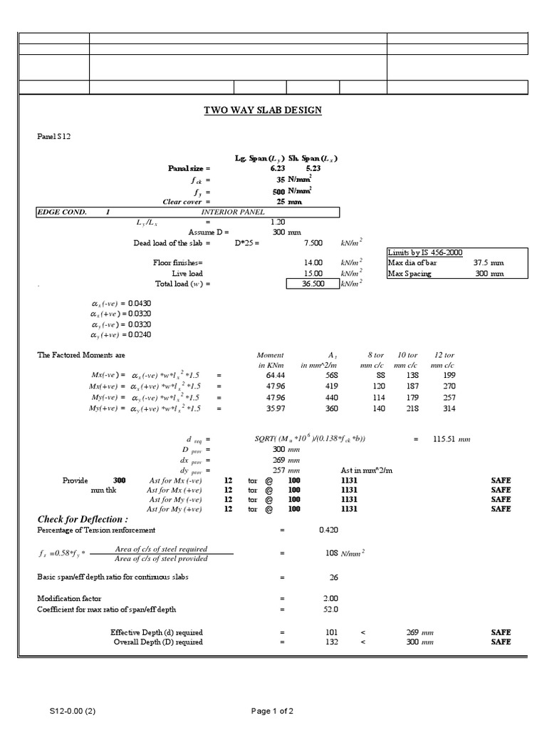 Two Way Slab Design | PDF | Structural Engineering | Building Engineering