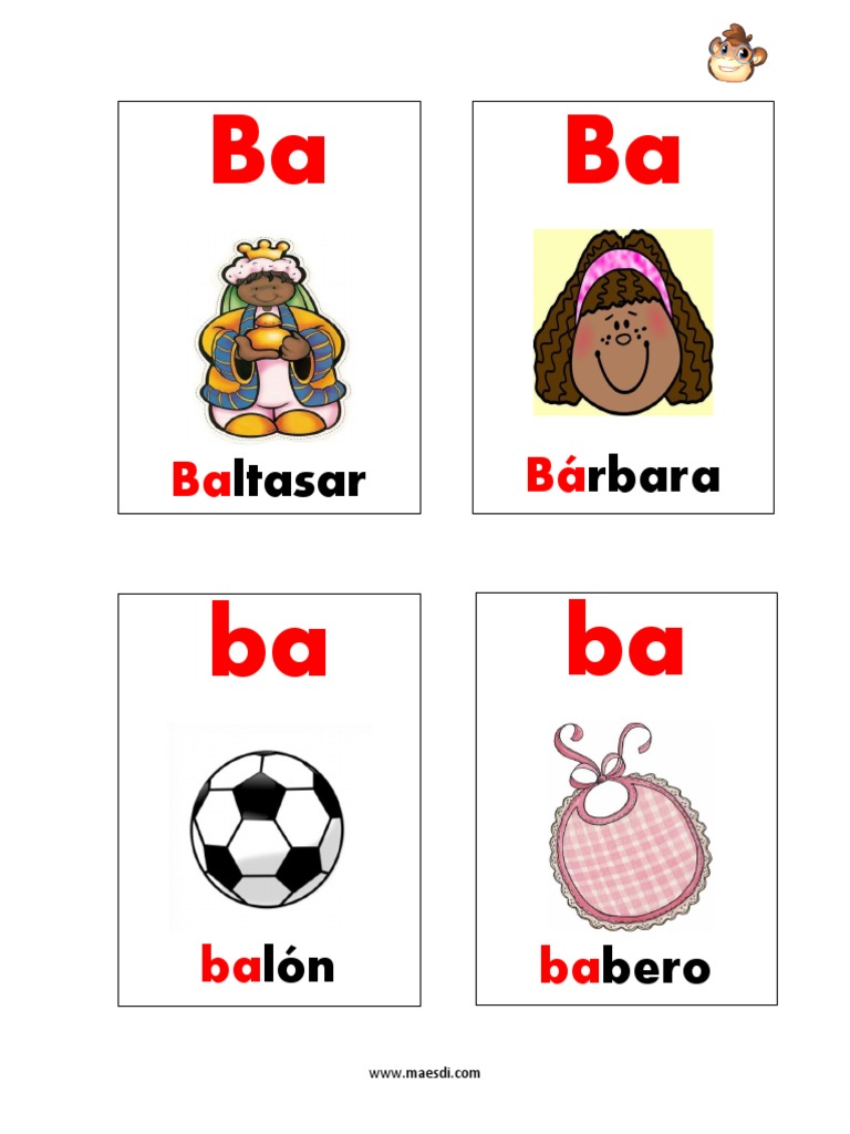Silabario y palabras con B para niños | PDF