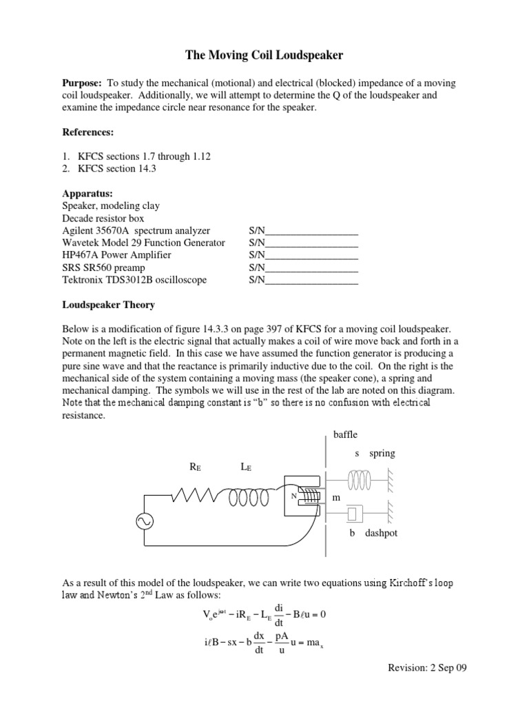 Moving Coil Loudspeaker Principles | PDF | Electrical Impedance ...