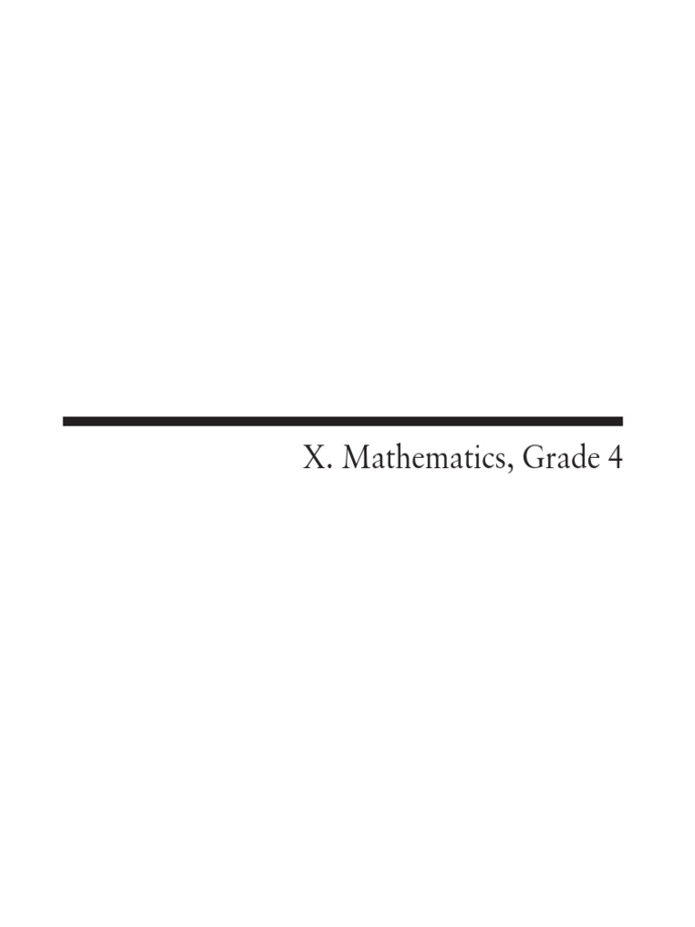 X. Mathematics, Grade 4 | PDF | Teaching Mathematics | Geometry
