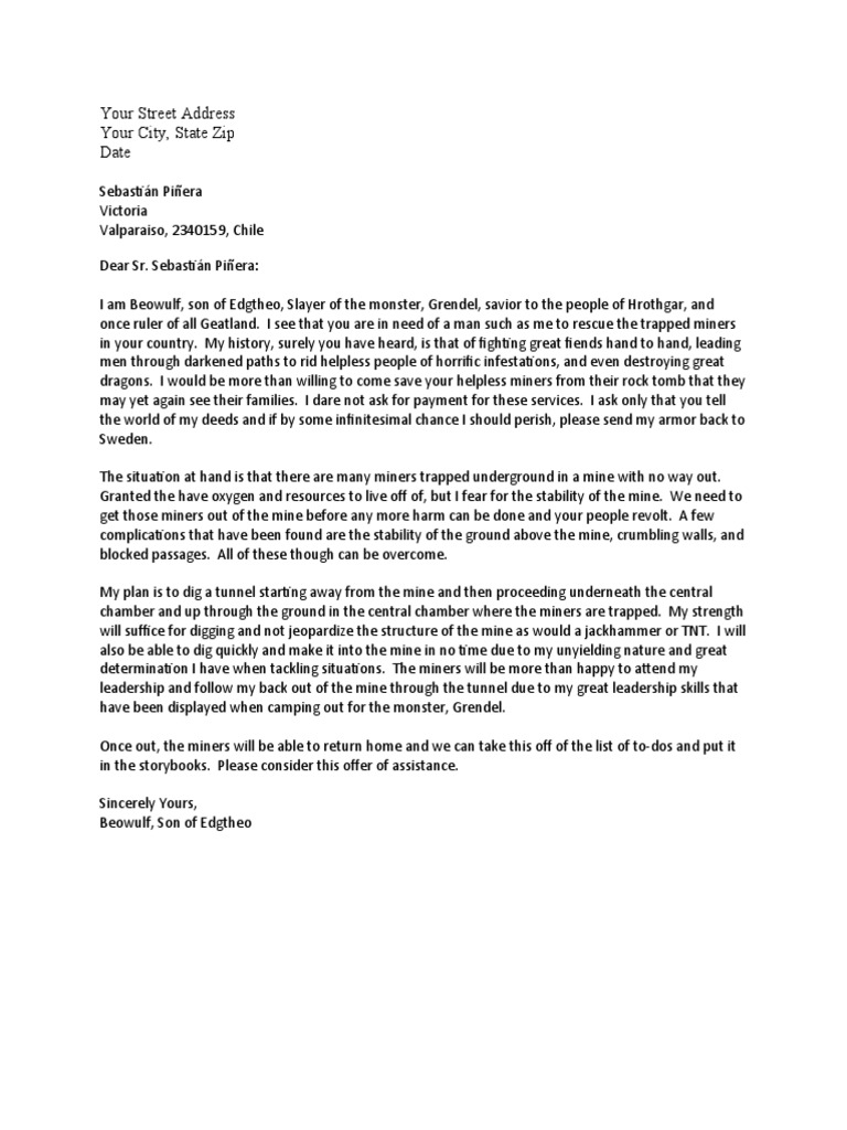 Beowulf's Offer to Rescue Trapped Miners | PDF