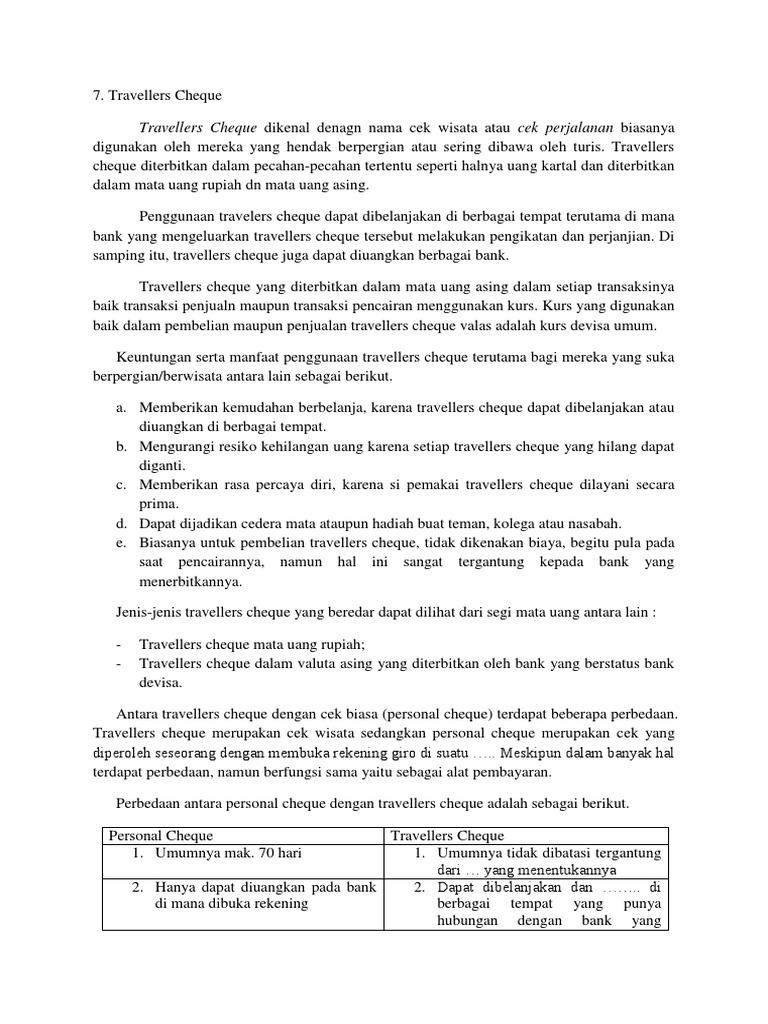 7 Traveller Cheque | PDF