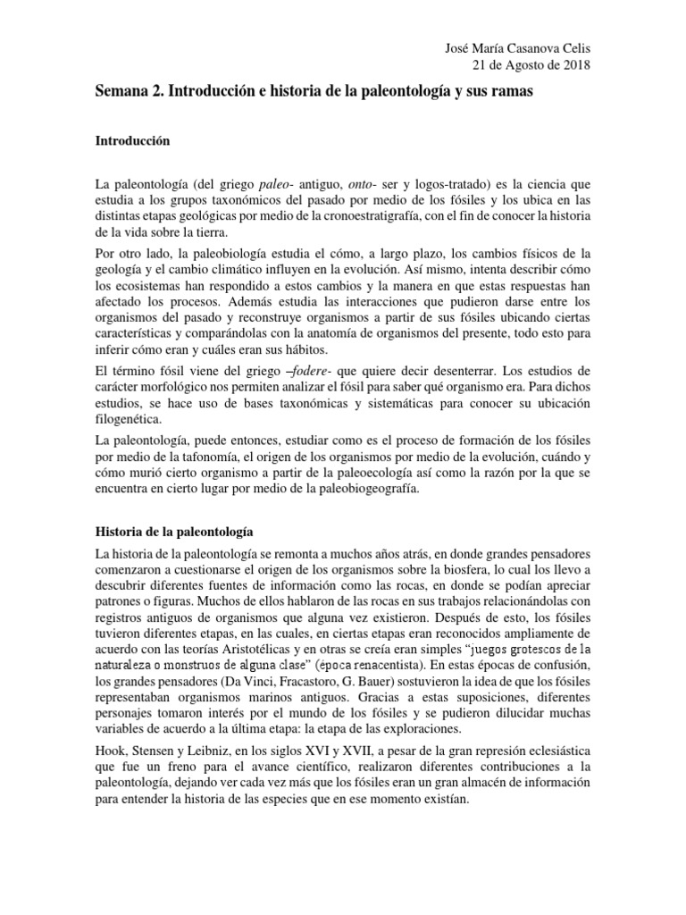 Paleobiologia Temas Iniciales y Procesos | PDF | Fósil | Paleontología