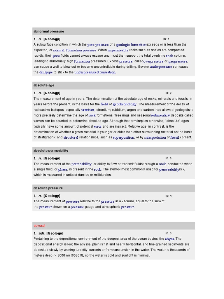 N. (Geology) : Abnormal Pressure | PDF | Sedimentary Rock | Geology