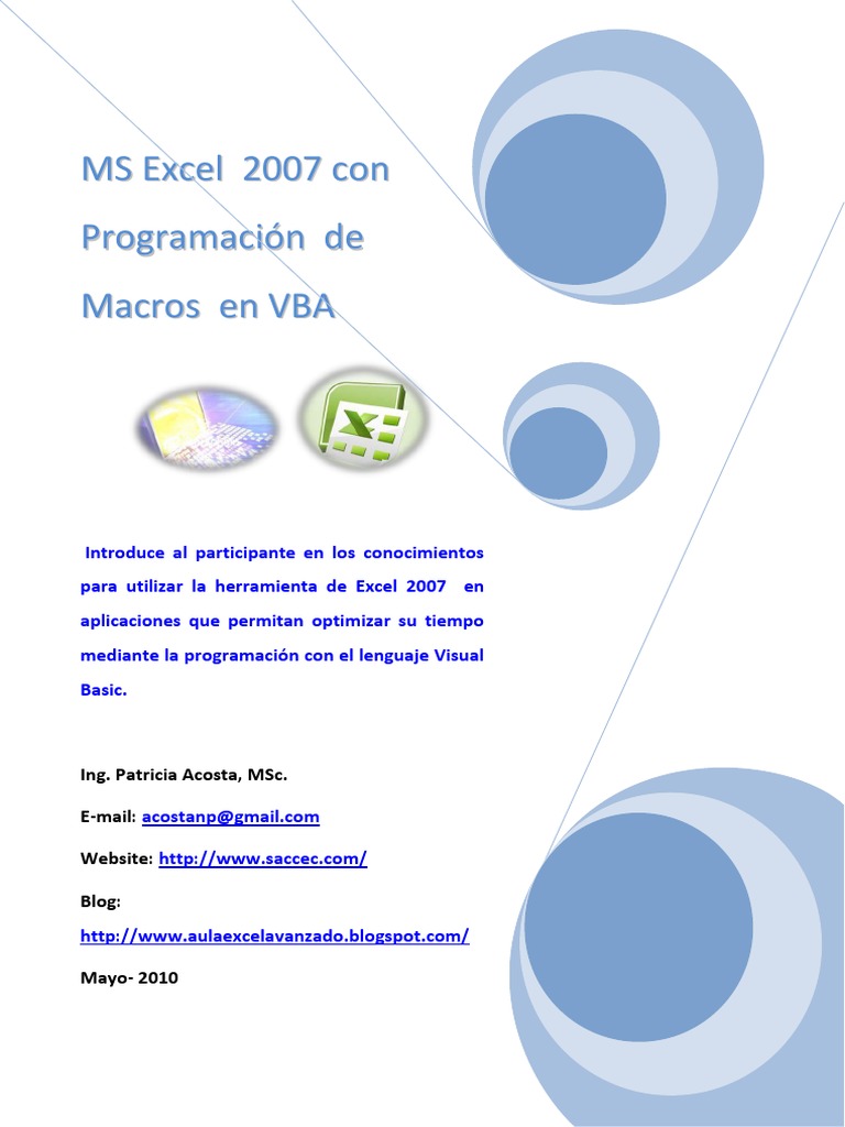 0106 Excel Con Programacion de Macros en Vba | PDF | Objeto (informática) | Macro (informática)