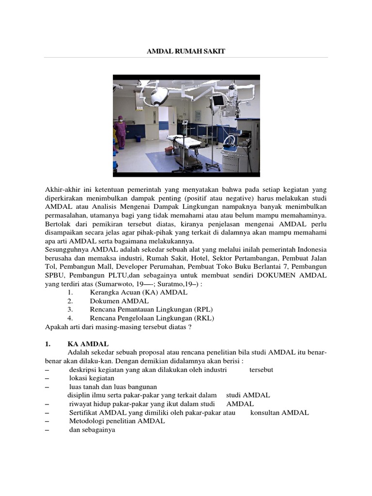 Amdal Rumah Sakit | PDF