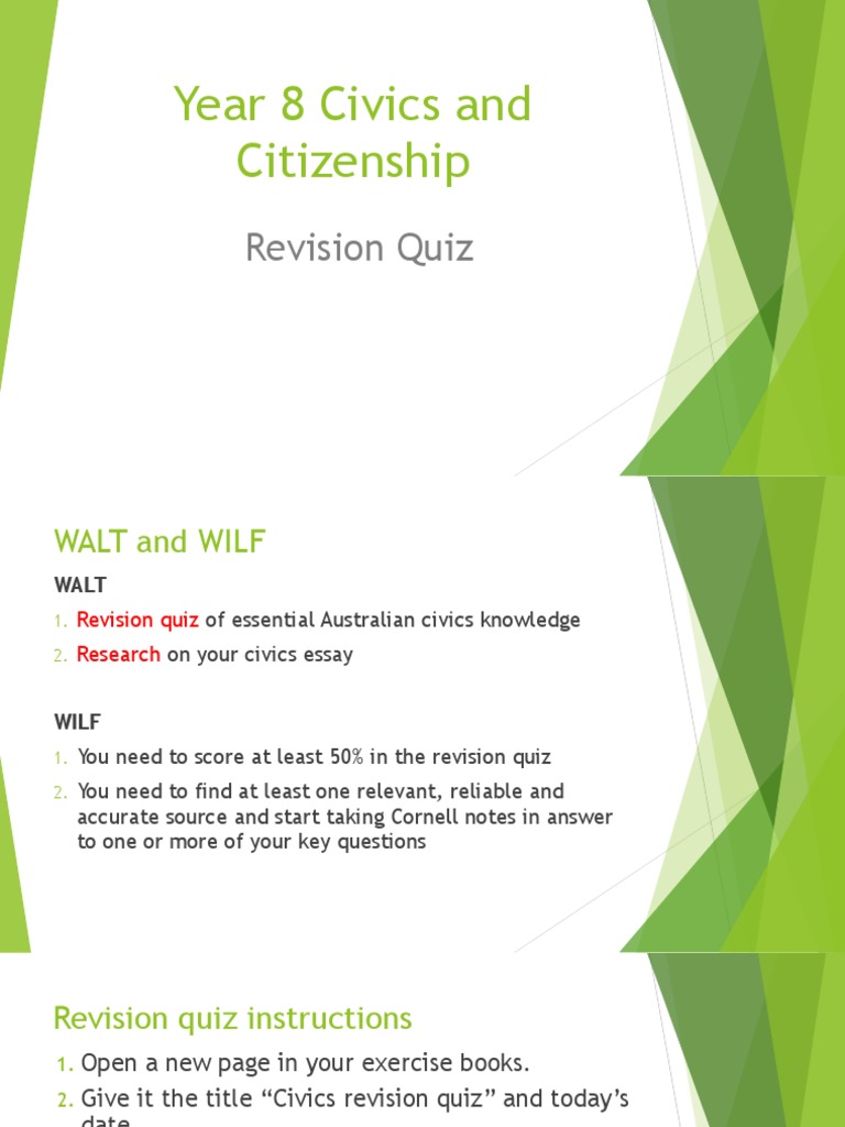 Preparing for Citizenship: A Civics Revision Quiz and Research ...