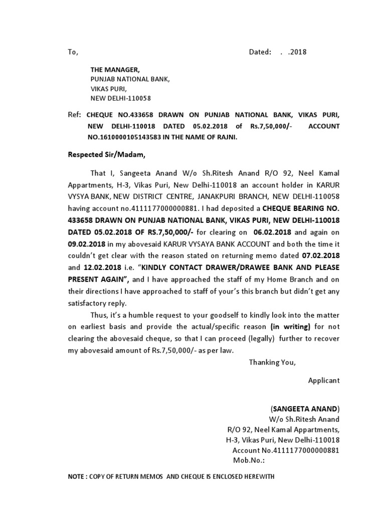 Request for Cheque Clearing Clarification | PDF | Cheque | Banking