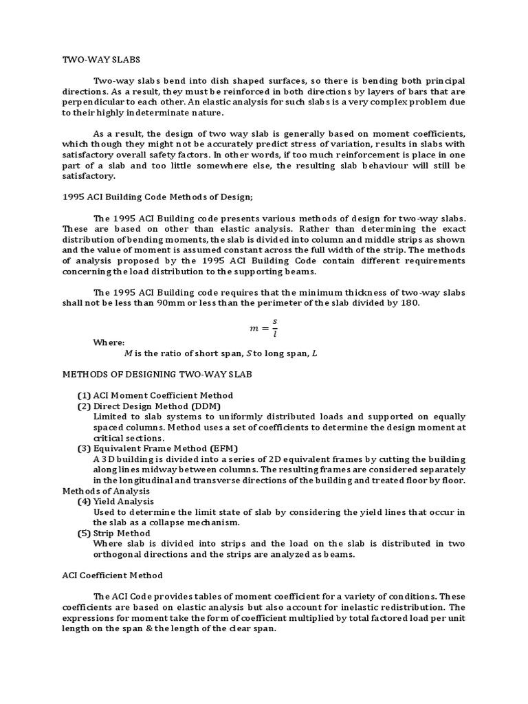Two Way Slab Handouts | PDF | Bending | Mechanical Engineering