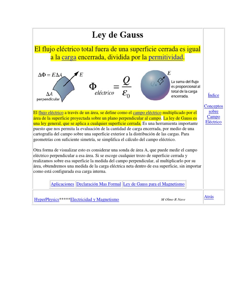 Ley de Gauss | PDF | Campo eléctrico | Vector Euclidiano