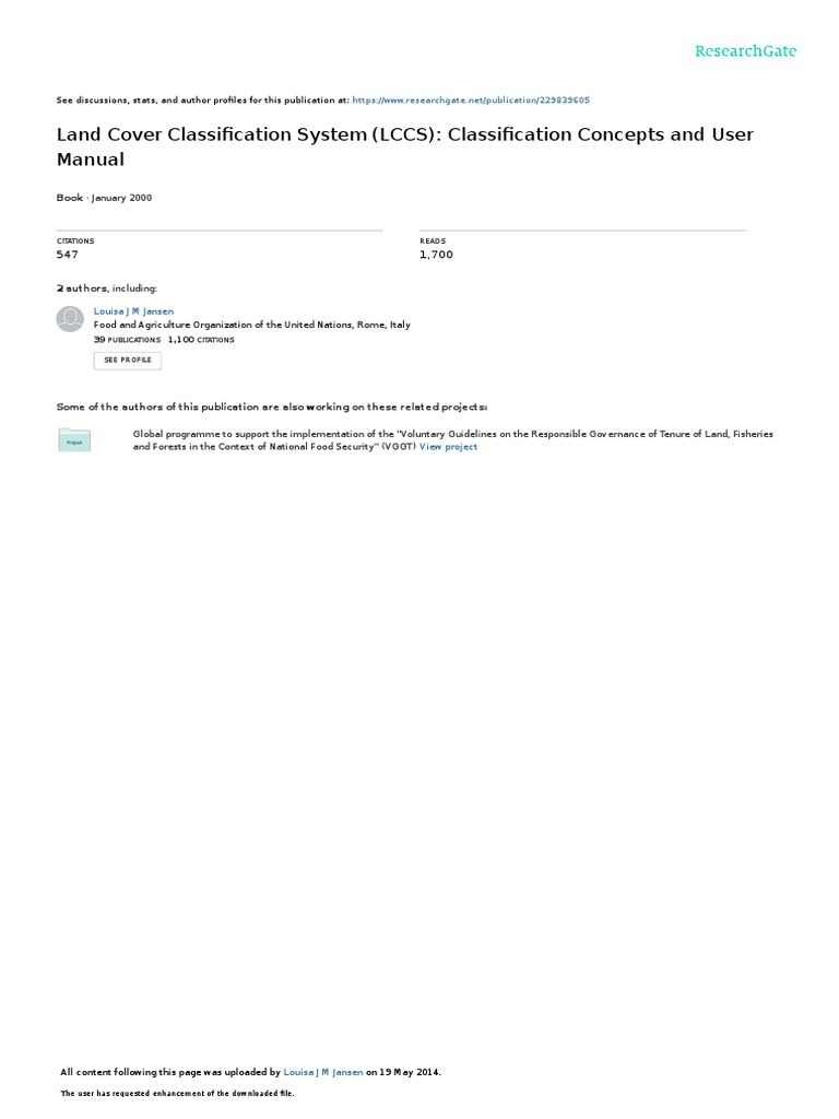 Land Cover Classification System | PDF | Vegetation | System