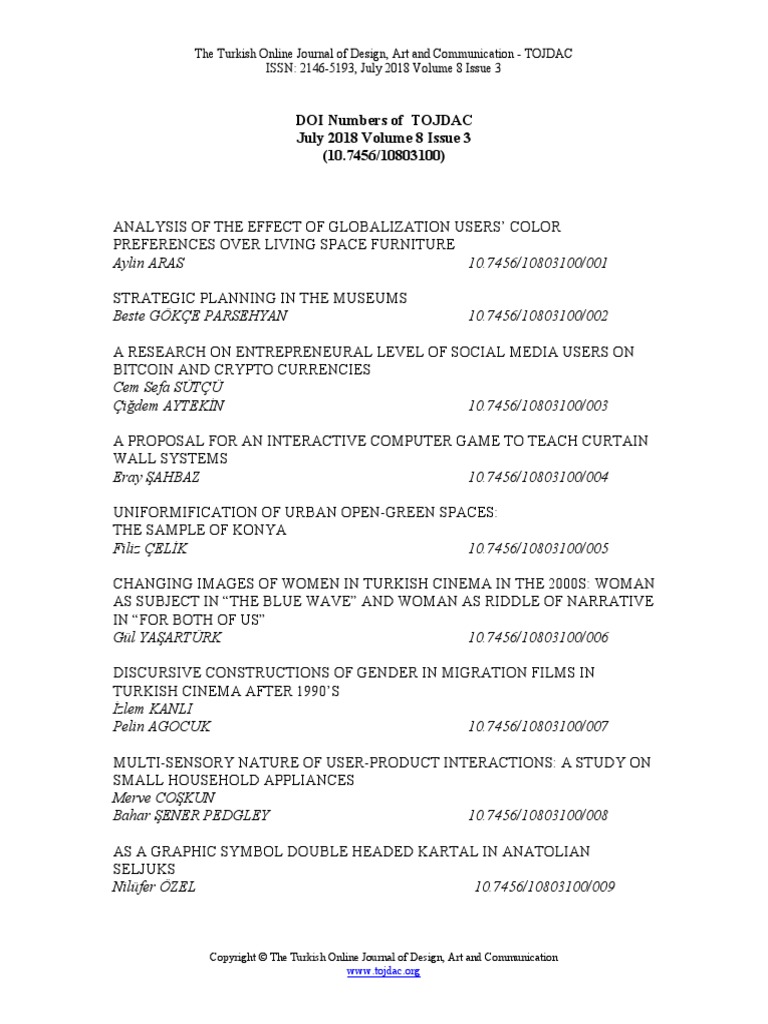 Doi | PDF | Turkey | Communication