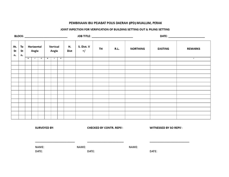 Joint Isnpection Form | PDF