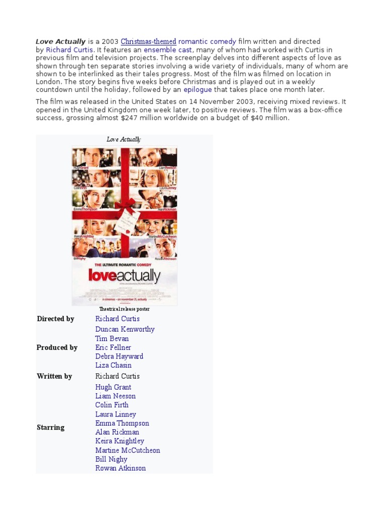 Love Actually - Film Review | PDF