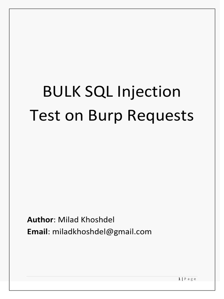 Bulk SQL Injection Using Burp To Sqlmap | PDF | Data Management Software | Databases