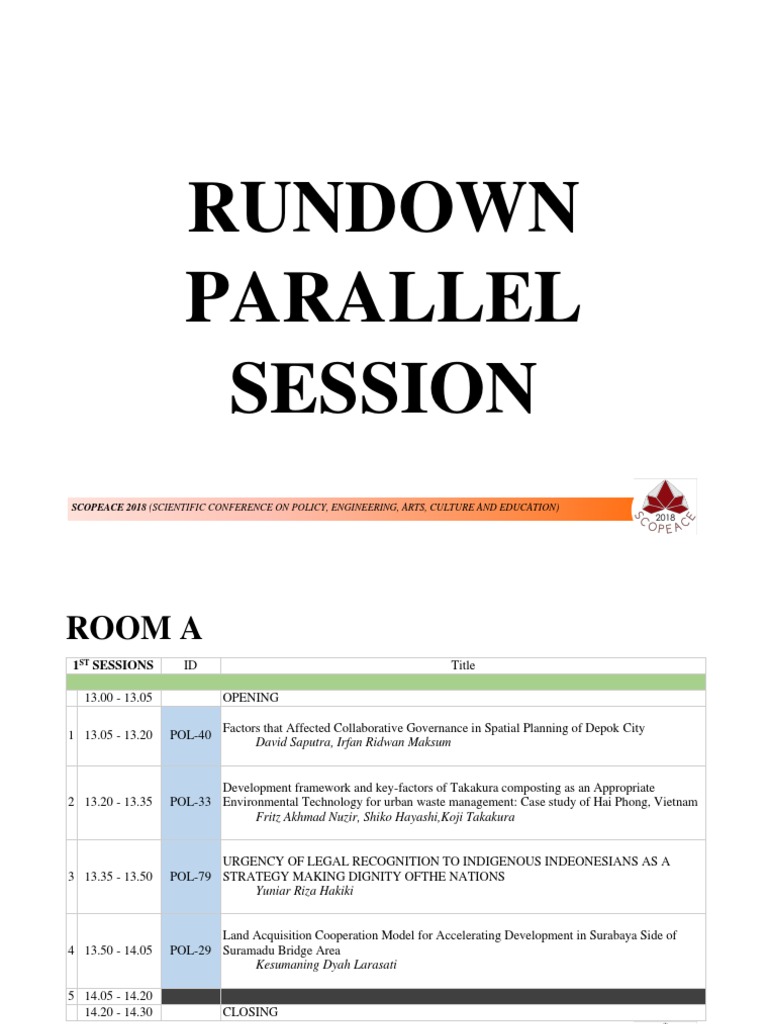 Rundown Parallel Session | PDF | Indonesia | Nature