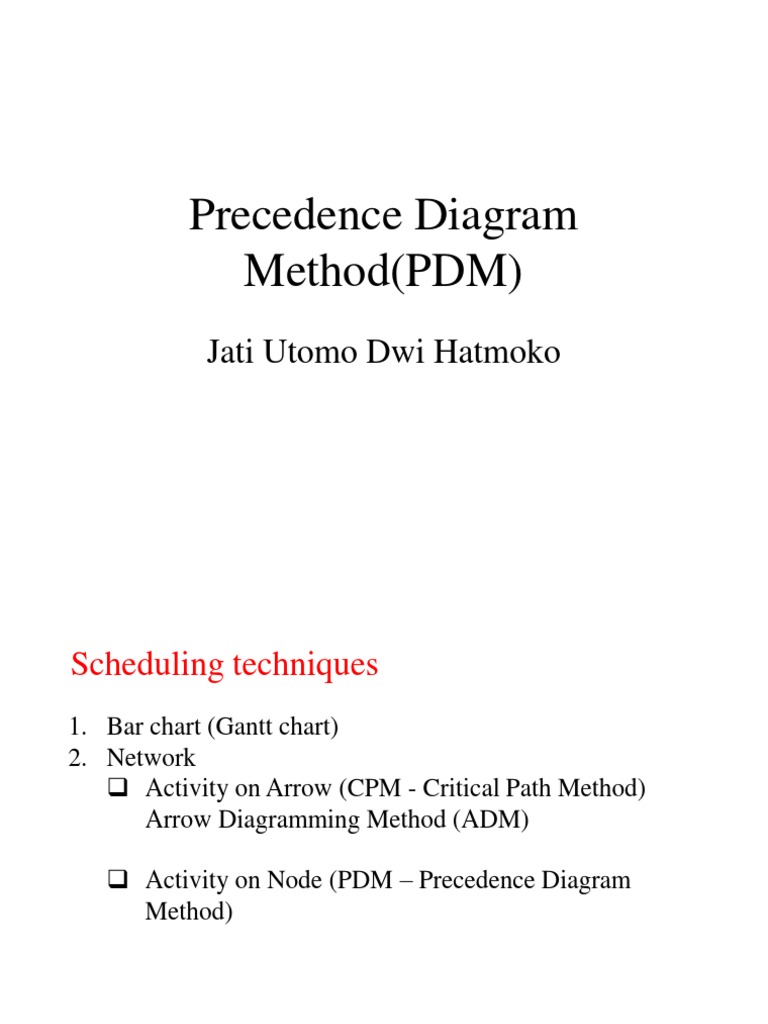 Precedence Diagram Method PDF | Download Free PDF | Networks ...