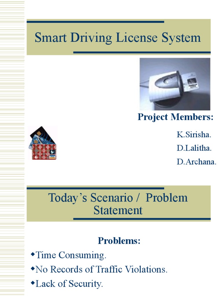 Smart Driving License System: Project Members | PDF | Driver's License ...