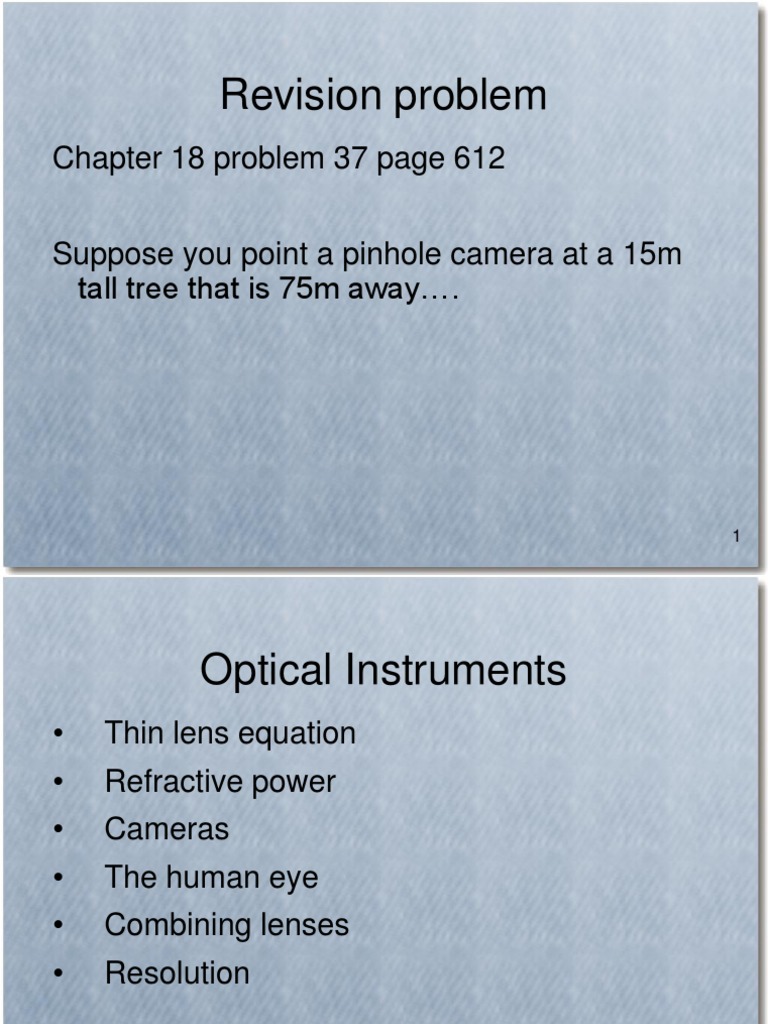 Optical Instruments Revision | PDF | Angular Resolution | Lens (Optics)