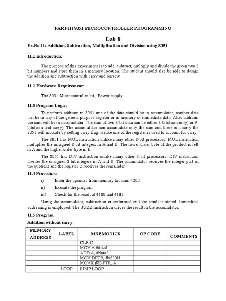 Part 3 8051 Miccontroller Programming Download Free Pdf Binary Coded Decimal Assembly 