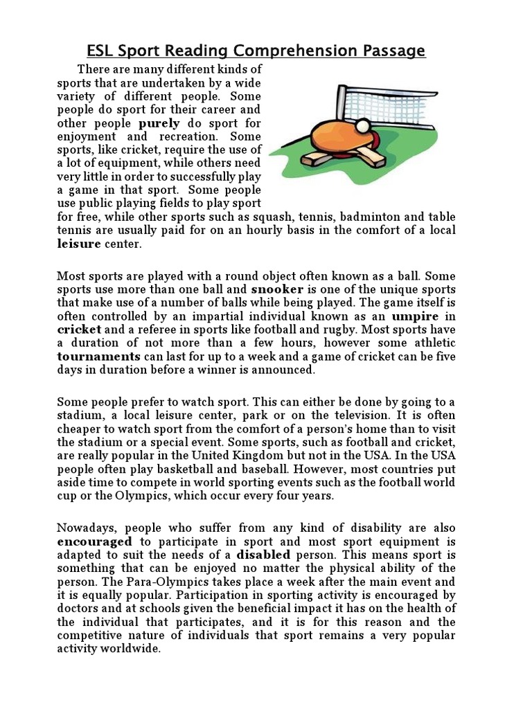 ESL Sport Reading | PDF | Sports | Referee