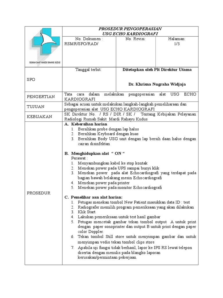 QC Usg Echo Kardiografi | PDF