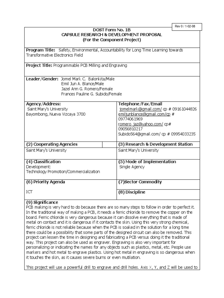 Capsule Proposal | PDF | Printed Circuit Board | Engineering