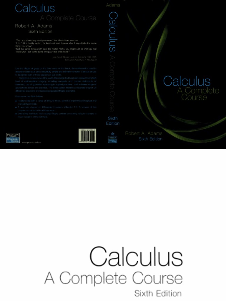 Robert A. Adams-Calculus A Complete Course - Pearson (2006) | PDF