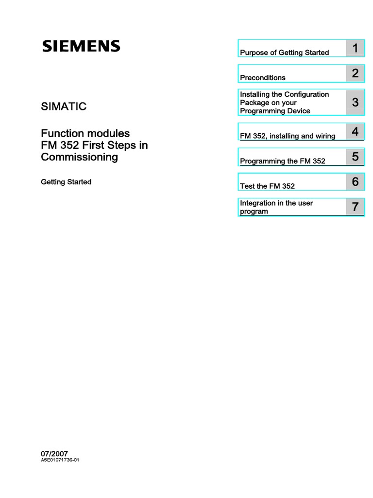 Simatic Function Modules FM 352 First Steps in Commissioning | PDF ...