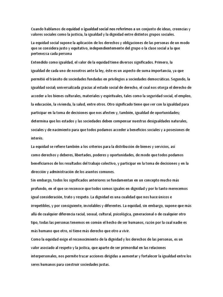 Equi Dad | PDF | Igualdad social | Dignidad