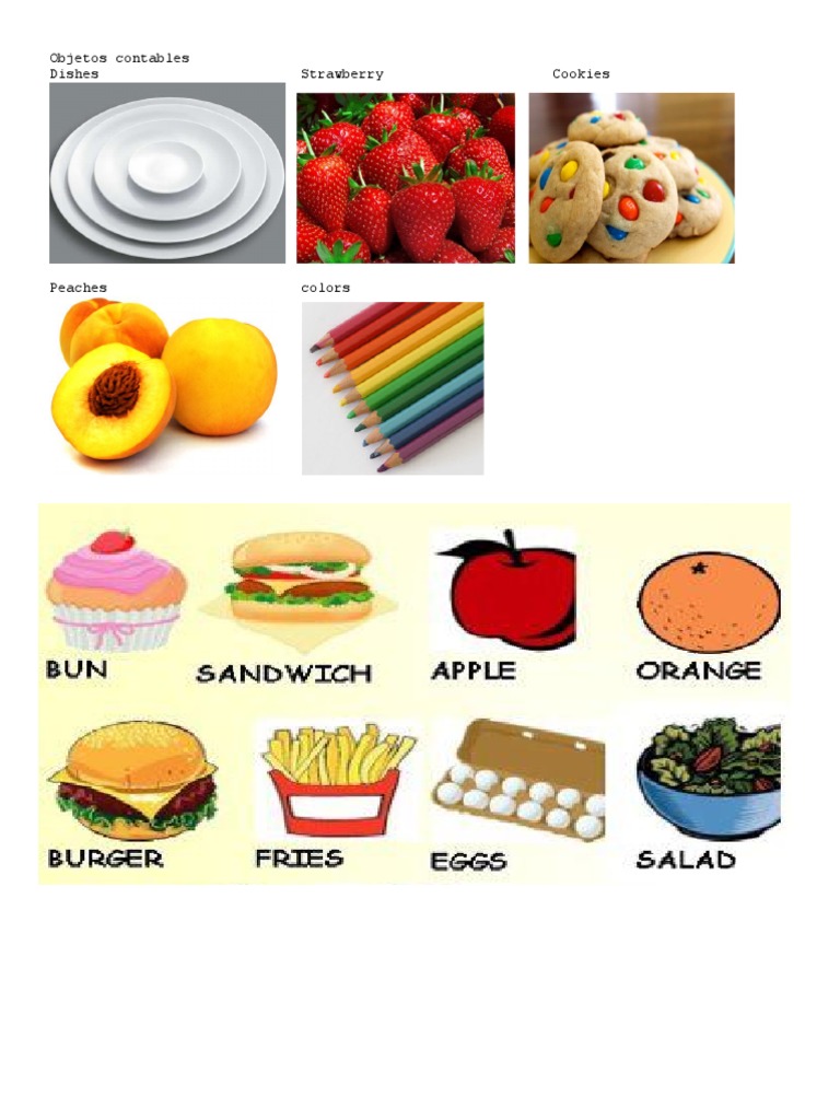 5 Objetos Contables y 5 No Contables en Ingles