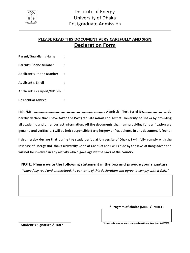 Declaration Form | PDF