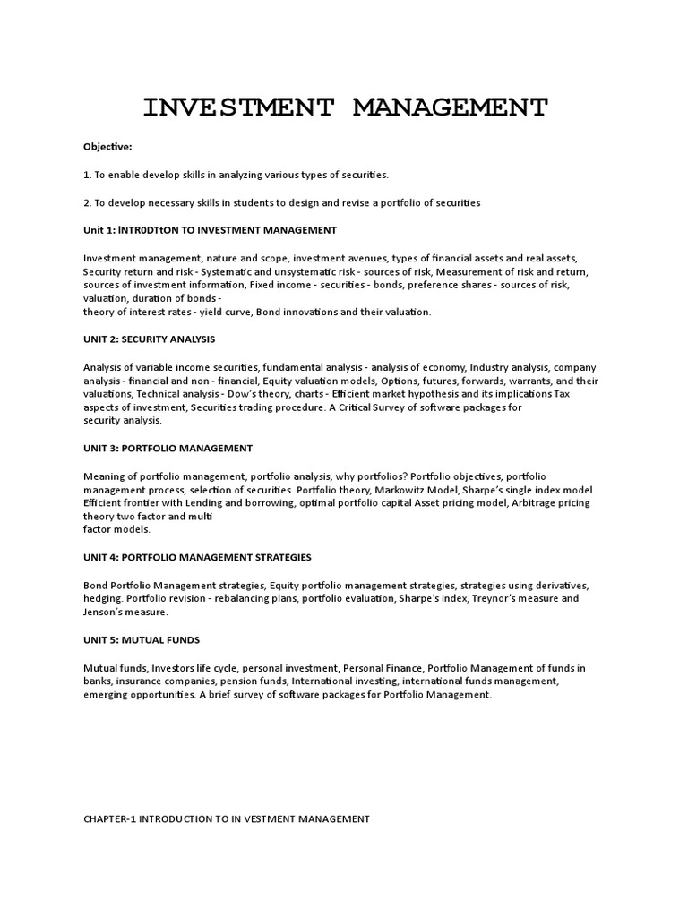 Investment Management | PDF | Bonds (Finance) | Investing