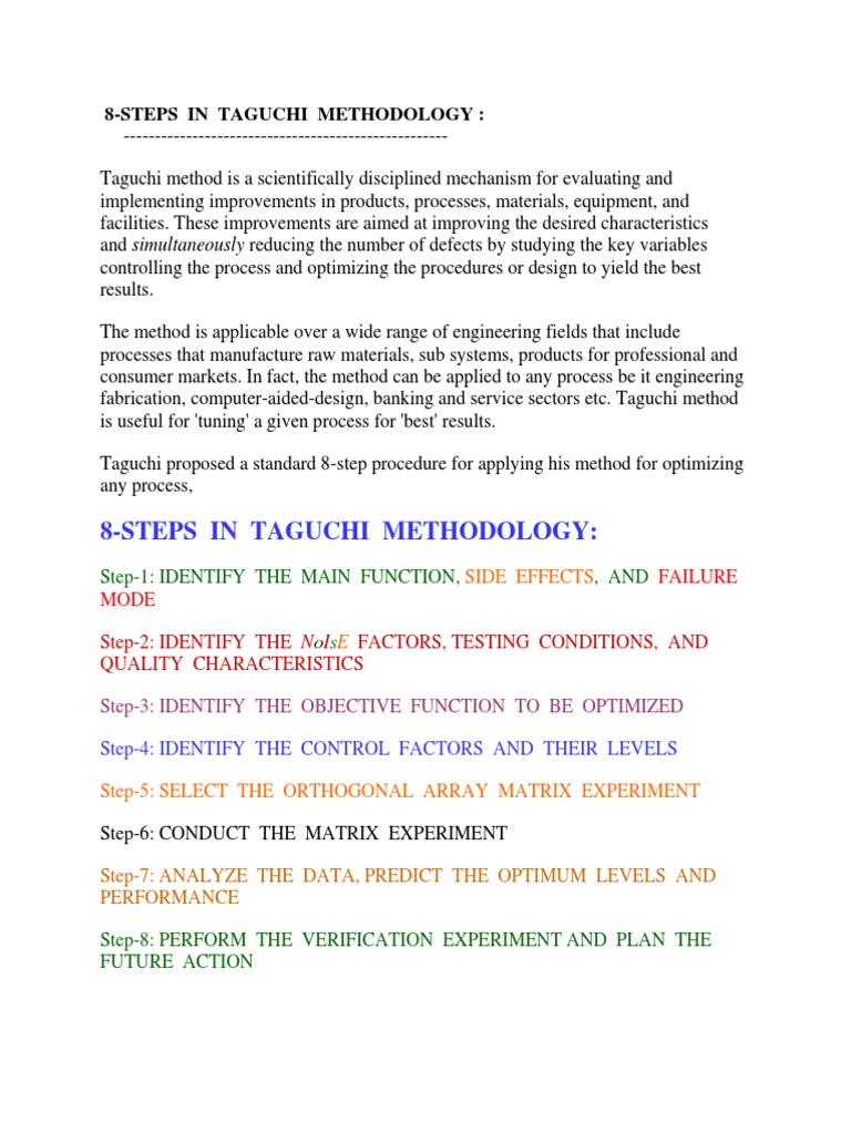 8steps Taguchi | PDF