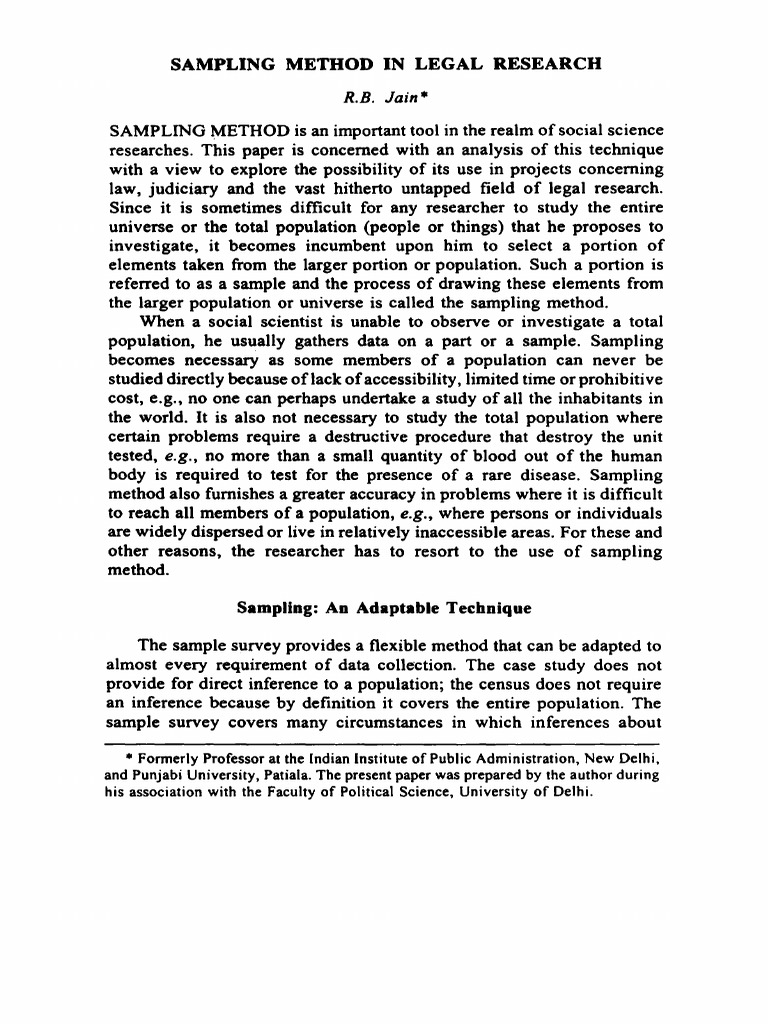 Sampling Method in Legal Research | PDF | Sampling (Statistics) | Census