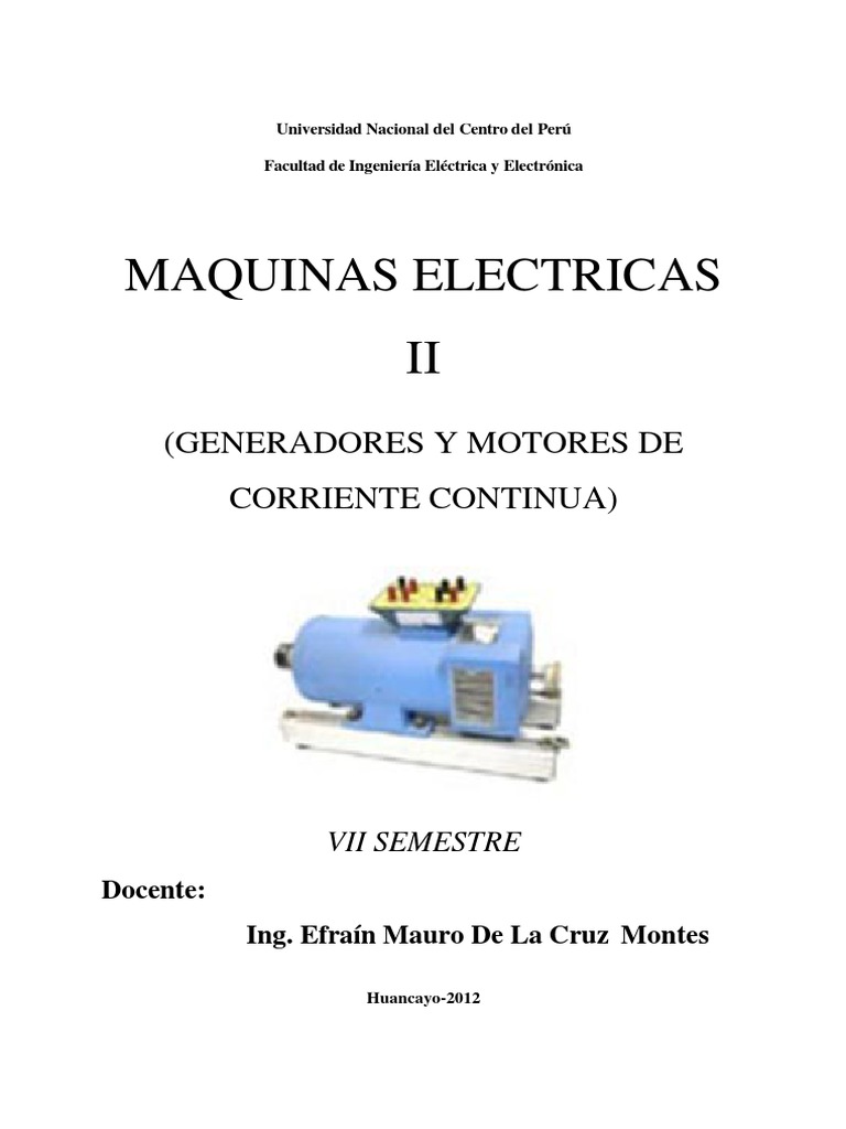 Maquinas Electricas II Fiee Uncp | PDF | Generador eléctrico | Inductor