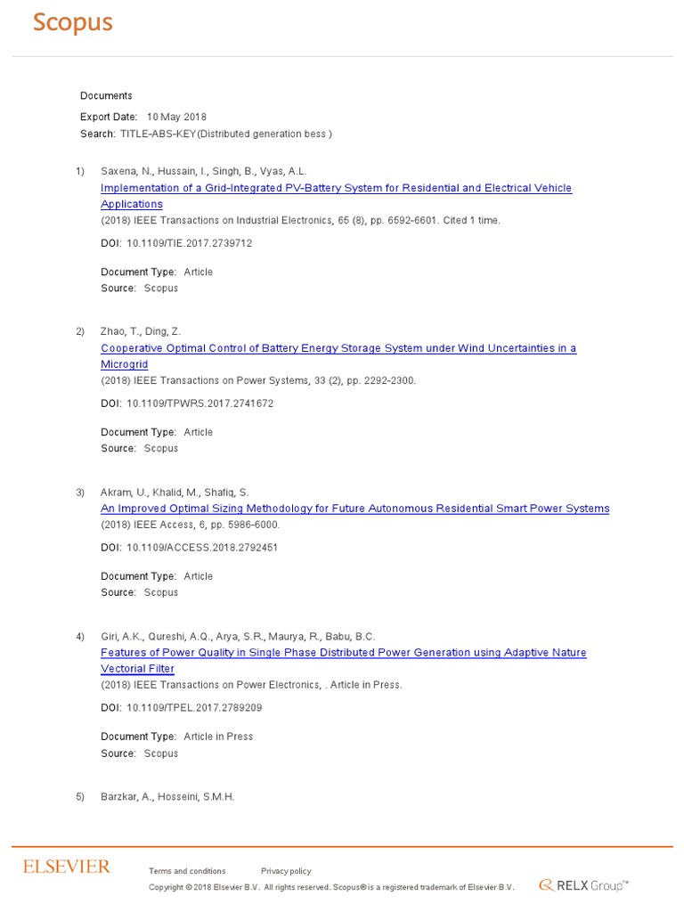Scopus Results | PDF | Distributed Generation | Electrical Grid