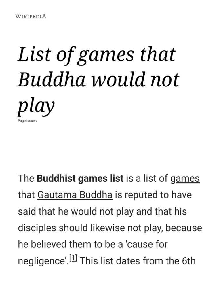 Games Buddha Would Not Play | PDF | Buddhist Texts | Gautama Buddha