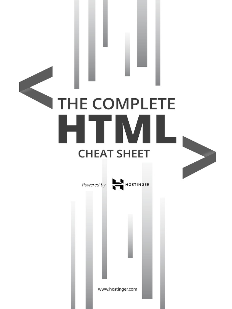 The Complete HTML Cheat Sheet (Black and White) Print Version | PDF | Html Element | Web Page