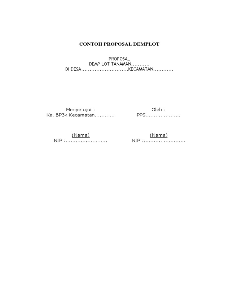 Contoh Proposal Demplot | PDF