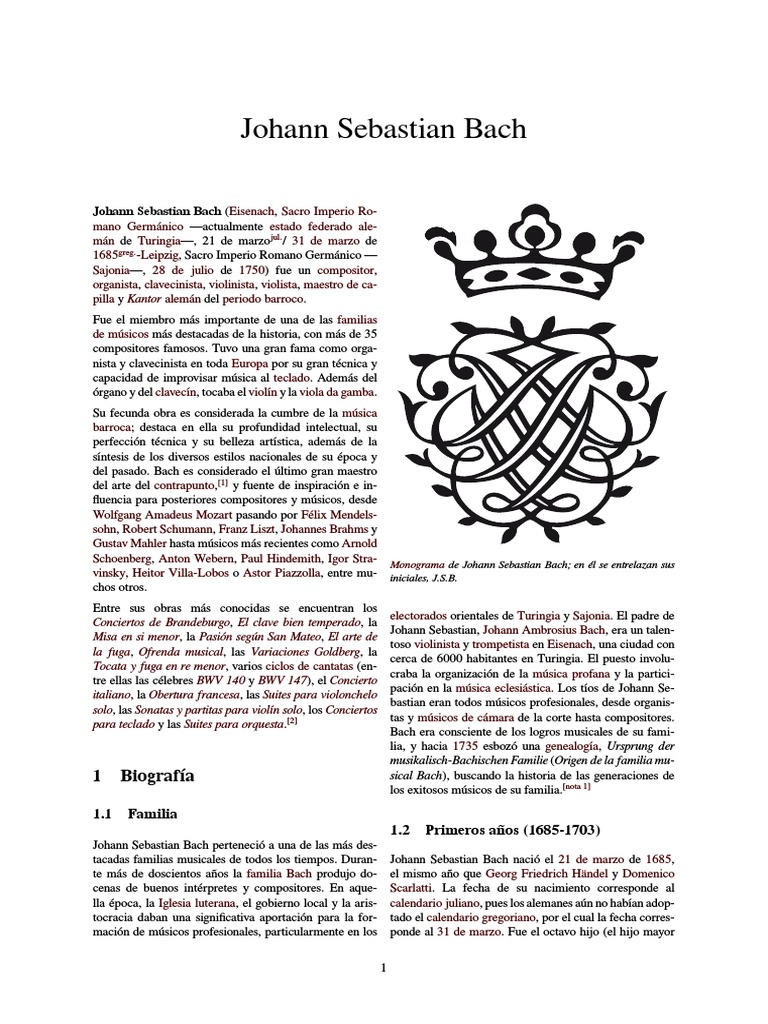 Johann Sebastian Bach, el compositor alemán | PDF | Johann Sebastian ...