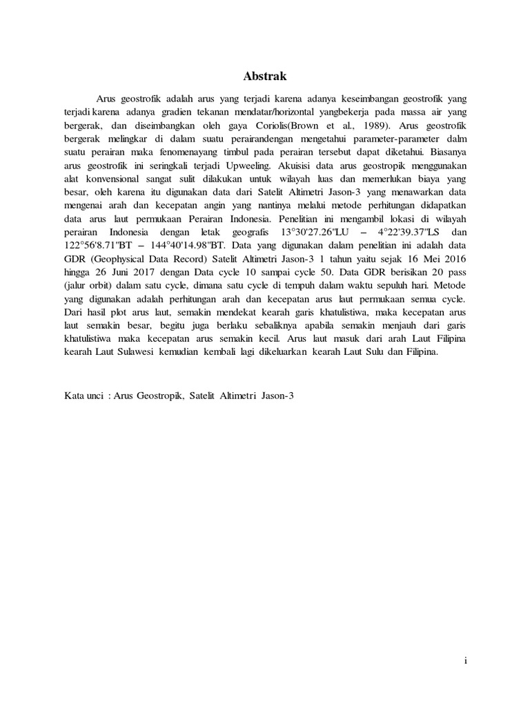 Arus Geostropik Laut Banda | PDF