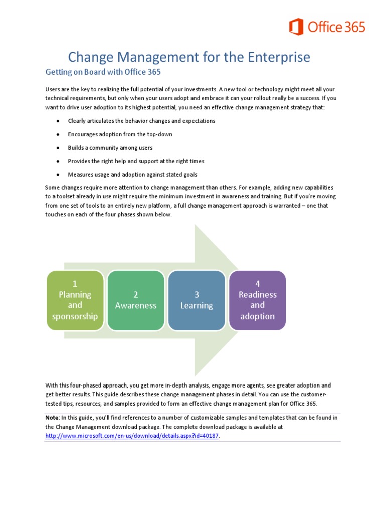 Change Management Enterprise | PDF | Office 365 | Expert
