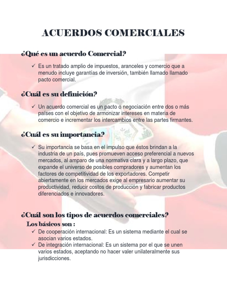 Acuerdos Comerciales | PDF | Acuerdos comerciales | Libre comercio