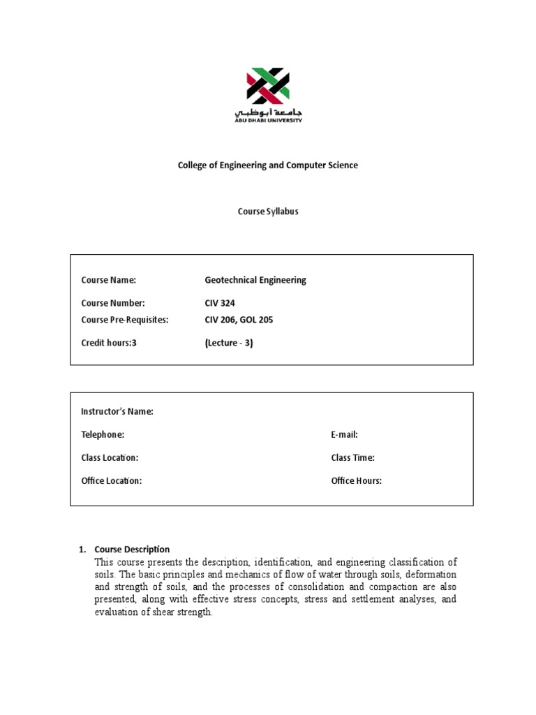 CIV324 - Geotechnical Engineering | PDF | Soil Mechanics | Strength Of ...