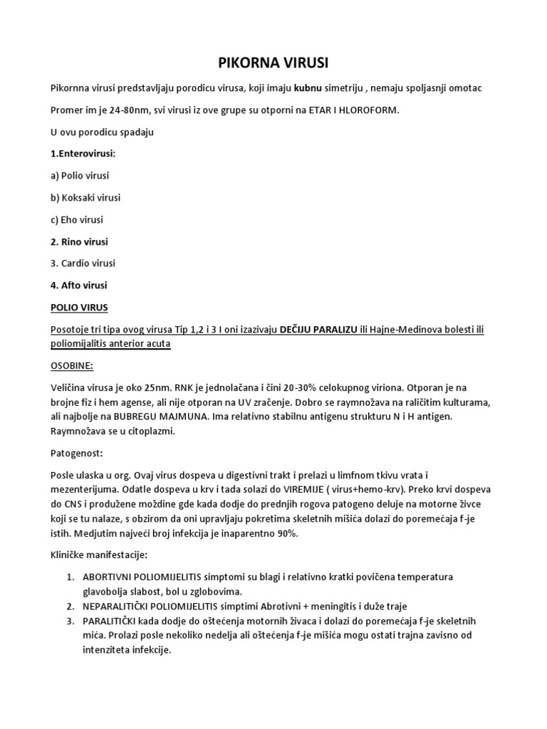 Pikorna Virusi | PDF
