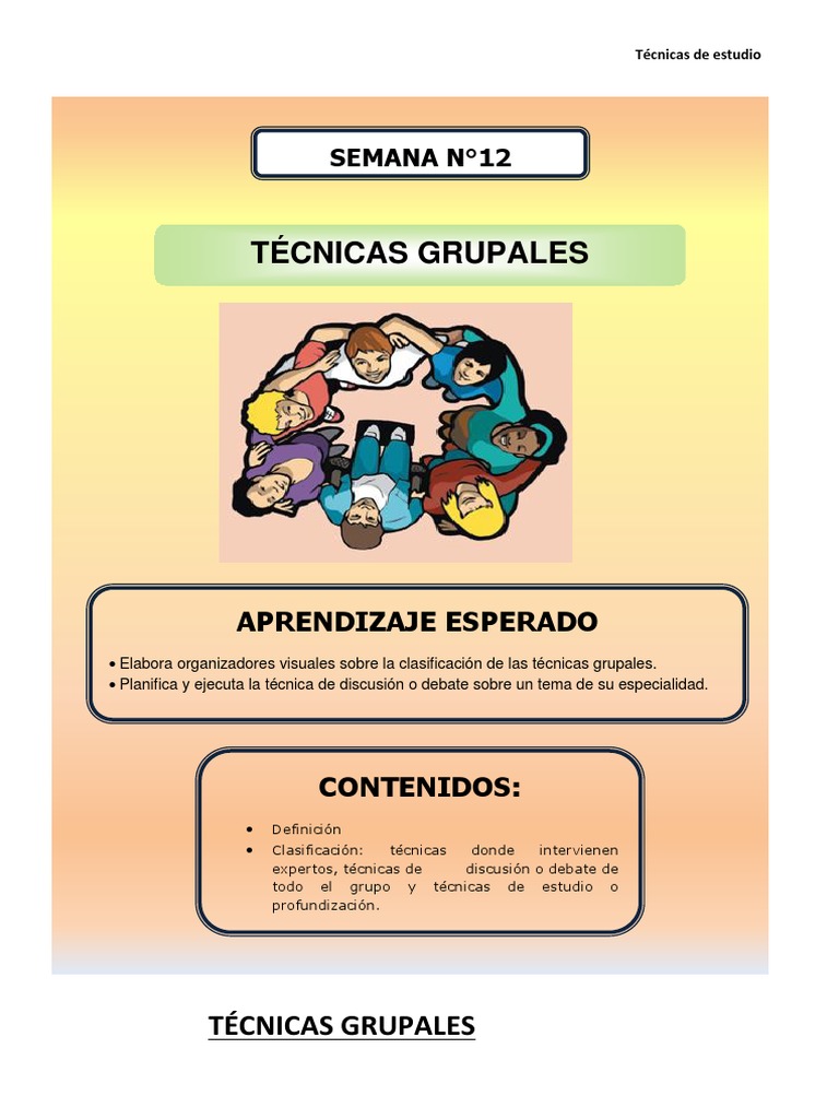 Técnicas Grupales | PDF | Habilidades de estudio | Aprendizaje