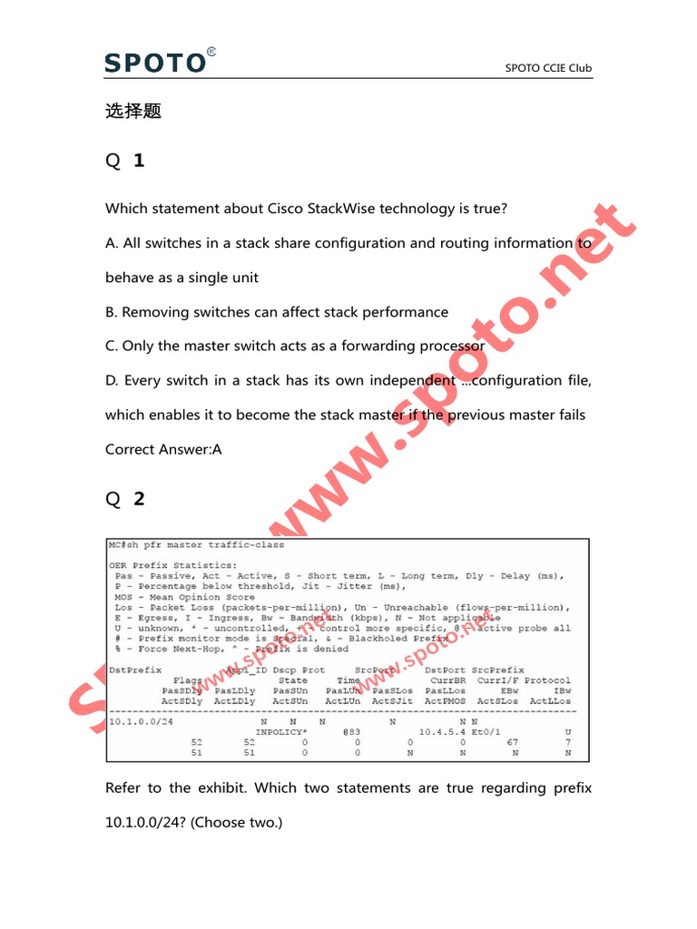Ccie Questions | PDF | I Pv6 | Ip Address