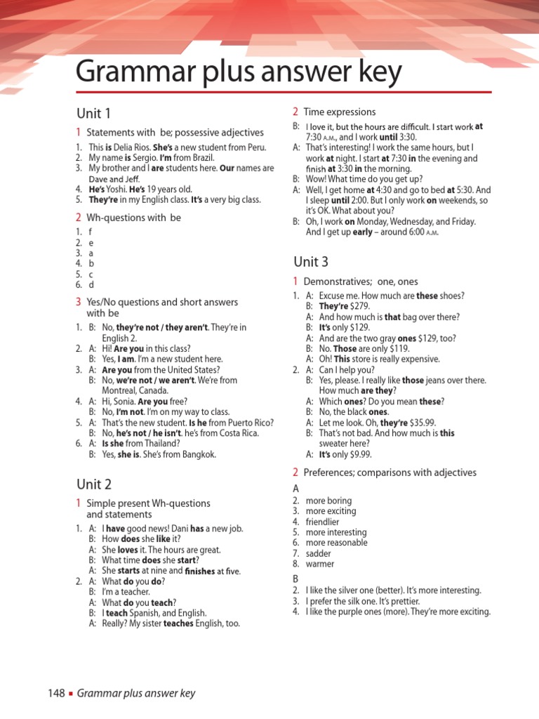 Interchange Fourth Edition Answers Guide | PDF | Question | Linguistics