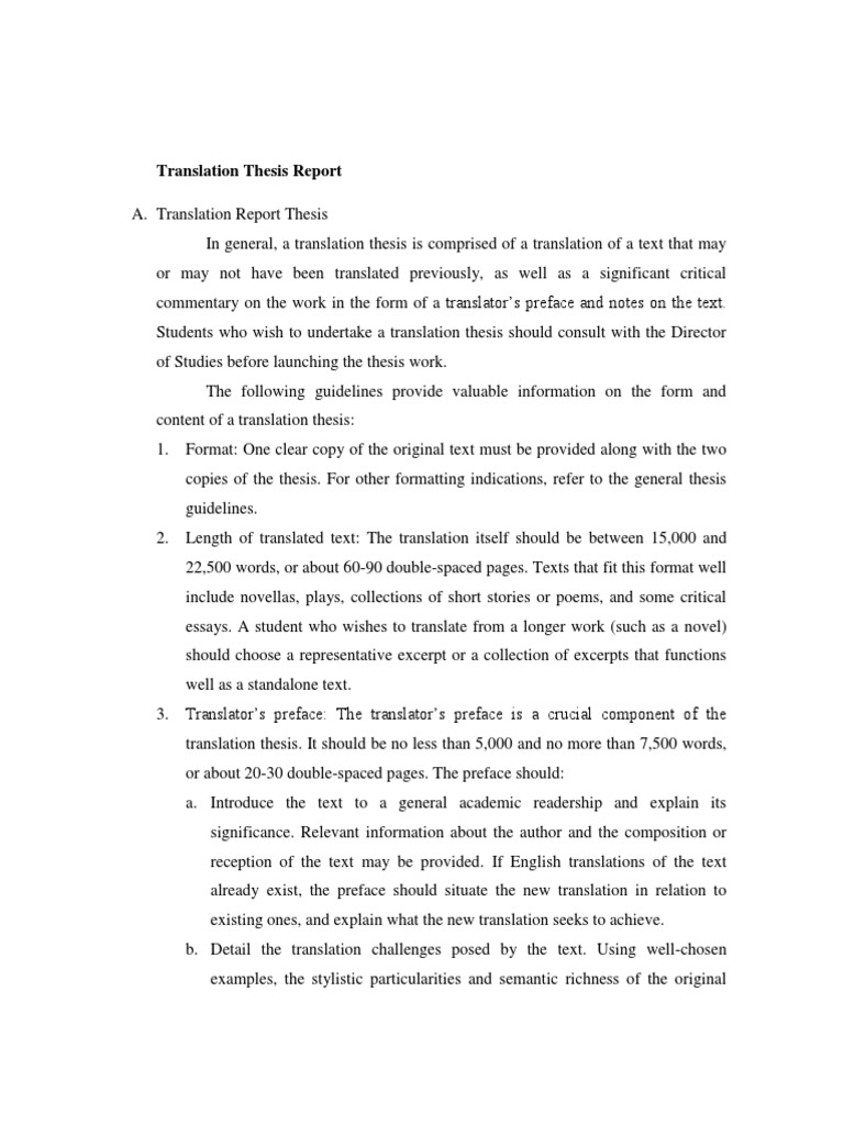 Translation Thesis Guidelines | PDF | Translations | Thesis